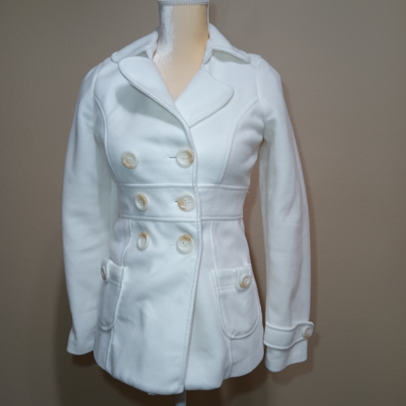 BE COOL | Jackets & Coats | Be Cool Womens Classic White Pea Coat ...